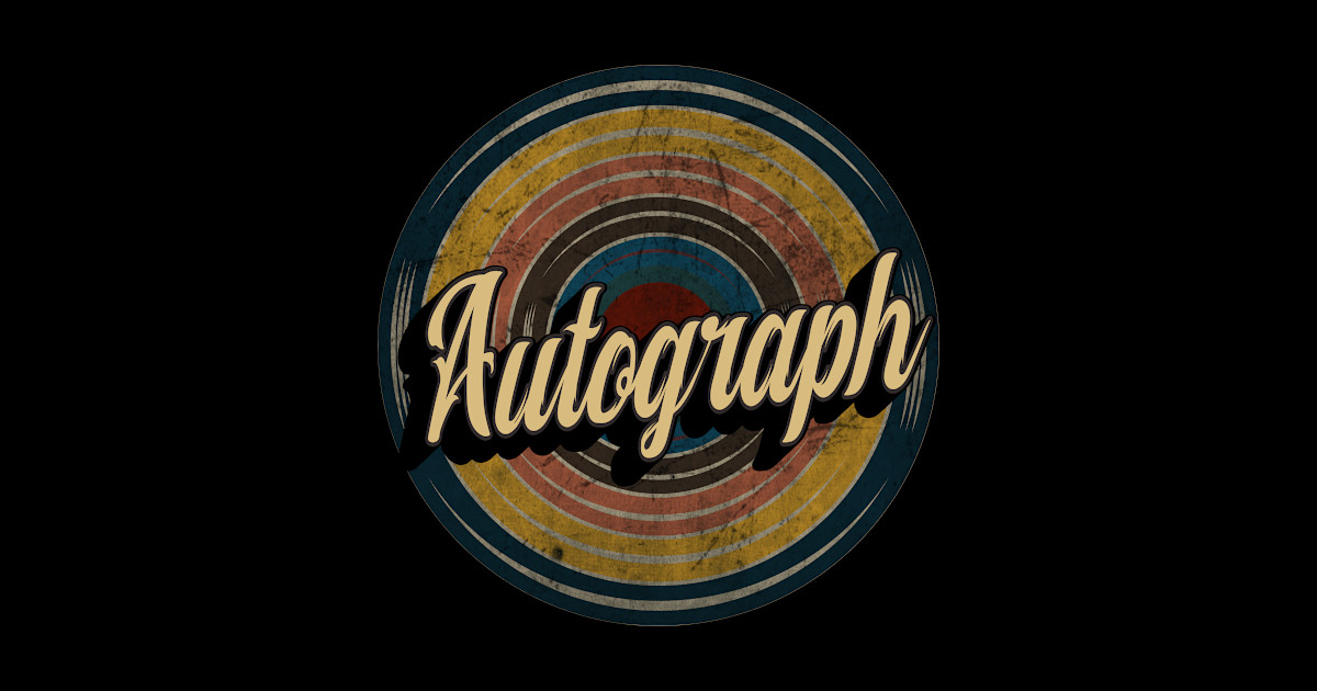 autograph vintage cute - Autograph - Sticker | TeePublic