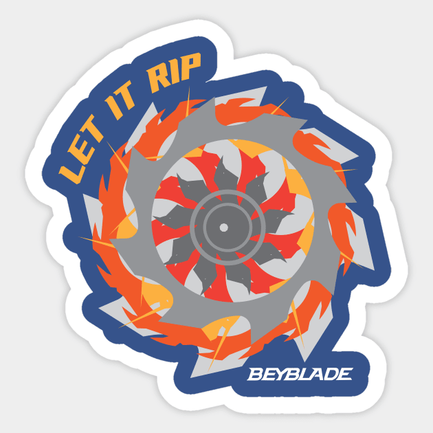 Let It Rip Beyblade Bey - Beyblade - Sticker | TeePublic