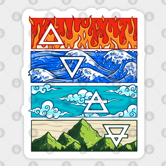 Fire Water Air Earth Four Greek Nature Lover 4 Elements Gift - 4 ...
