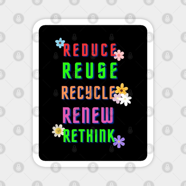REDUCE REUSE RECYCLE RENEW RETHINK - Recycle Reduce Reuse - Magnet ...