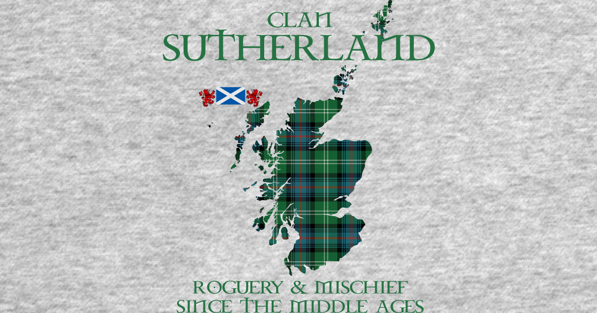 Clan Sutherland tartan Scotland map Saltire flag and lion rampant ...