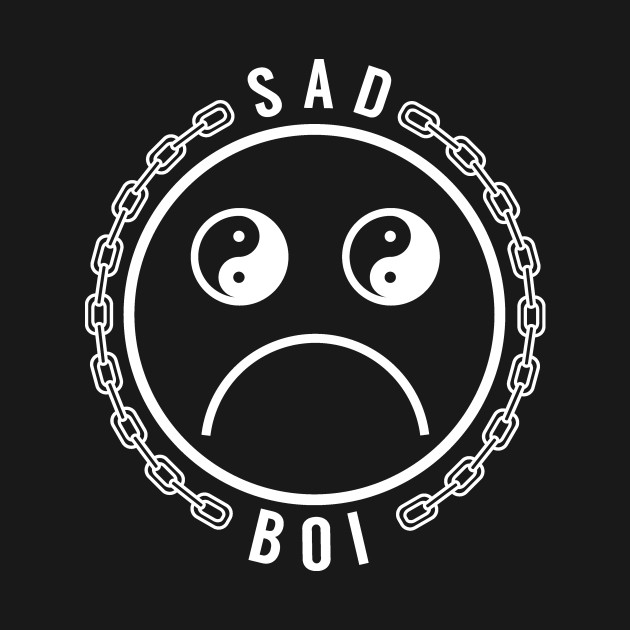 Sad Boi on Black - Smile - Tapestry | TeePublic