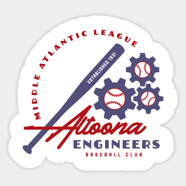 Altoona Engineers Baseball - Minor League Baseball - Sticker | TeePublic