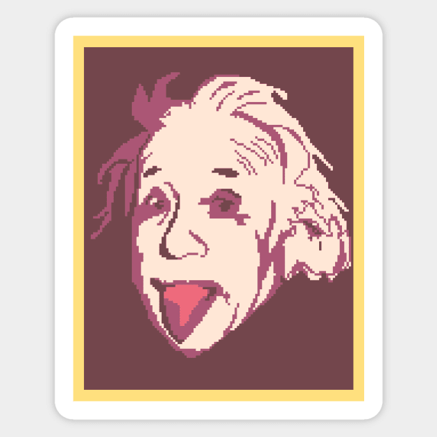 Albert Einstein Pixelart - Pixelart - Sticker | TeePublic
