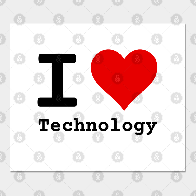 I Love Technology | Stylized Heart Logo Black - Gift For It Expert ...