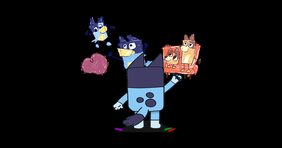 Bluey is drawing - Bluey - Sticker | TeePublic