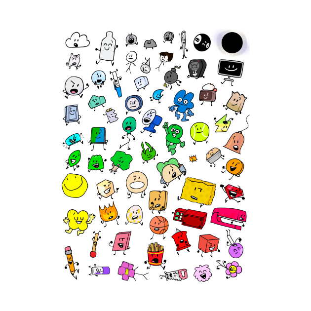 BFDI All Characters (Transparent) - Bfb - T-Shirt | TeePublic