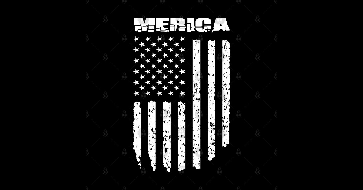 Merica Vintage American Flag Usa Retro - Merica Flag - Posters and Art ...