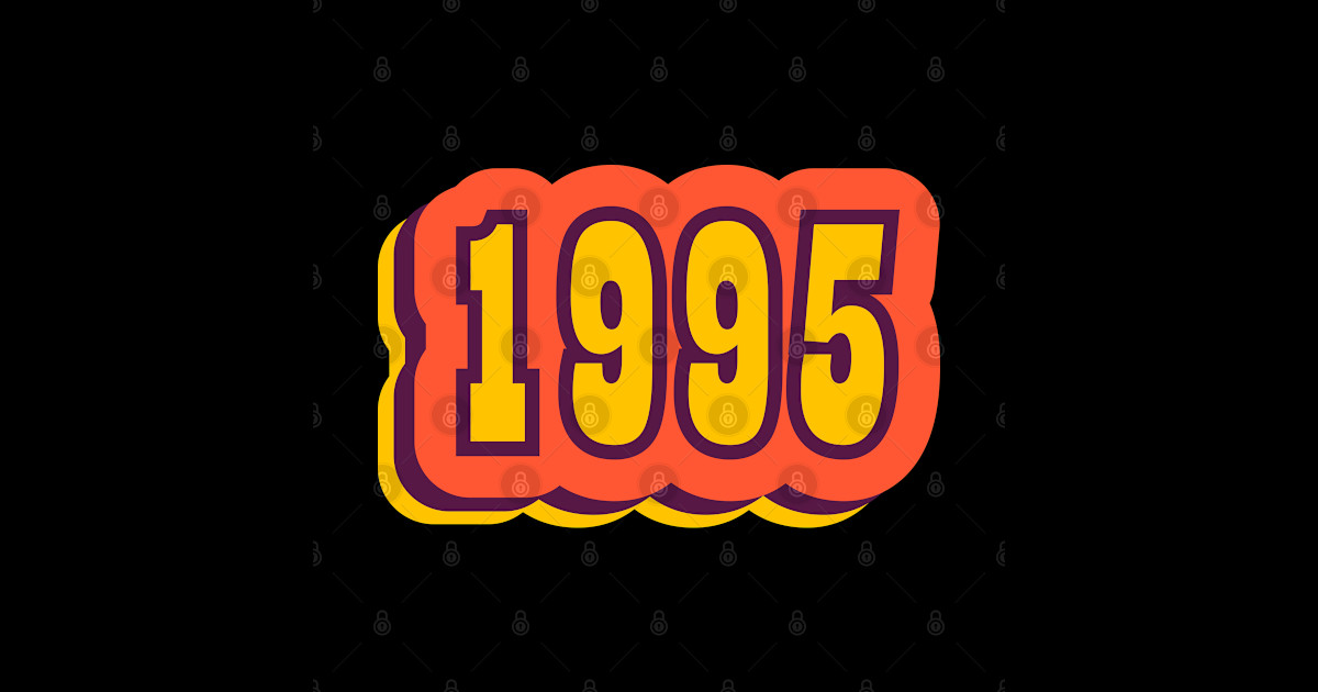 1995 Retro Typography, Vintage Birth Year Style - 1995 - Sticker ...