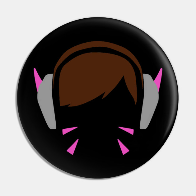 Dva Headphones Outline - Dva - Pin | TeePublic