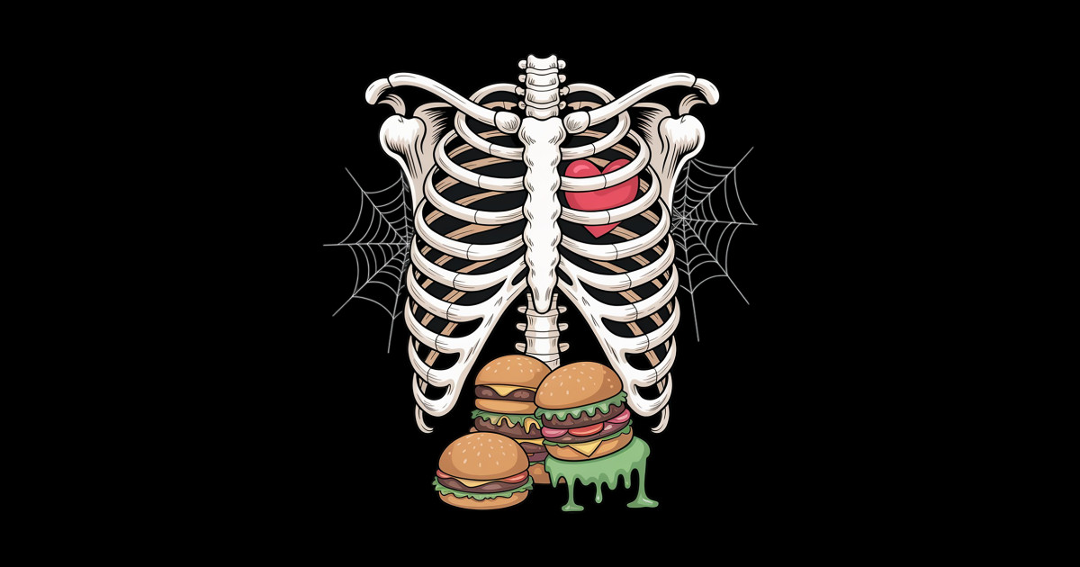 Horror Hamburger Skeleton Rib Cage Cosplay X-ray Halloween - New ...