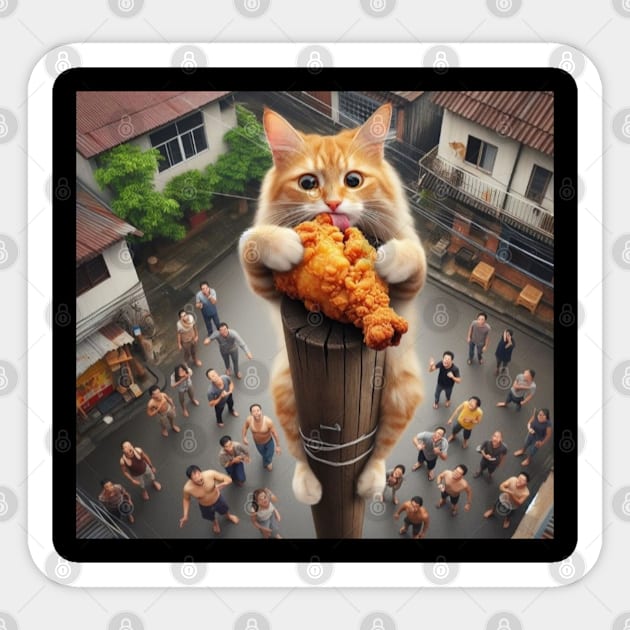 Never Give Up - Cat - Sticker | TeePublic