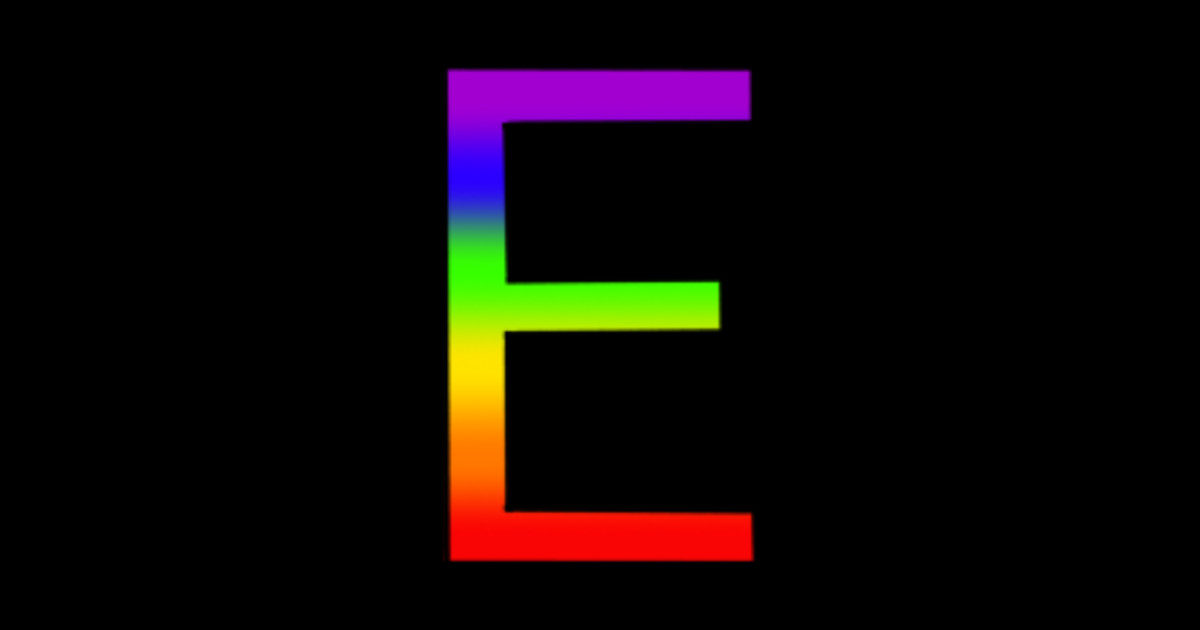 Rainbow Letter E with Black Outline - Rainbow - Sticker | TeePublic