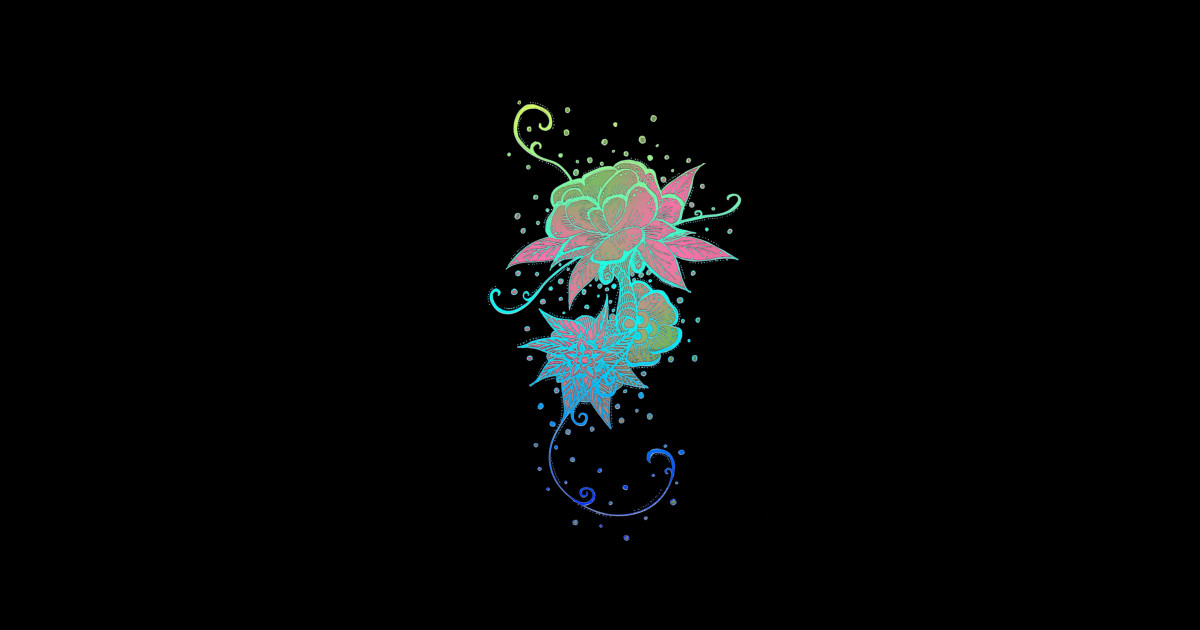 Abstract Neon Rose Tattoo - Neon Rose - Sticker | TeePublic