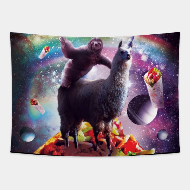 Space Sloth Riding Llama Unicorn Taco And Burrito Sloth Riding Llama