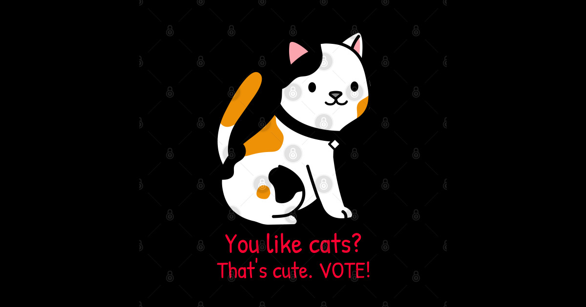 VOTE Cute Funny Cat Election Artwork - Vote - T-Shirt | TeePublic