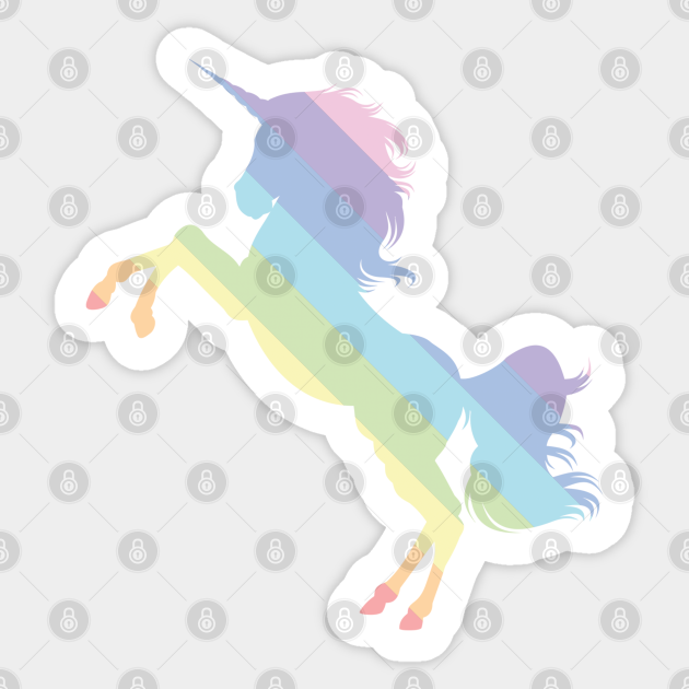 Pastel Rainbow Unicorn - Rainbow Unicorns - Sticker | TeePublic