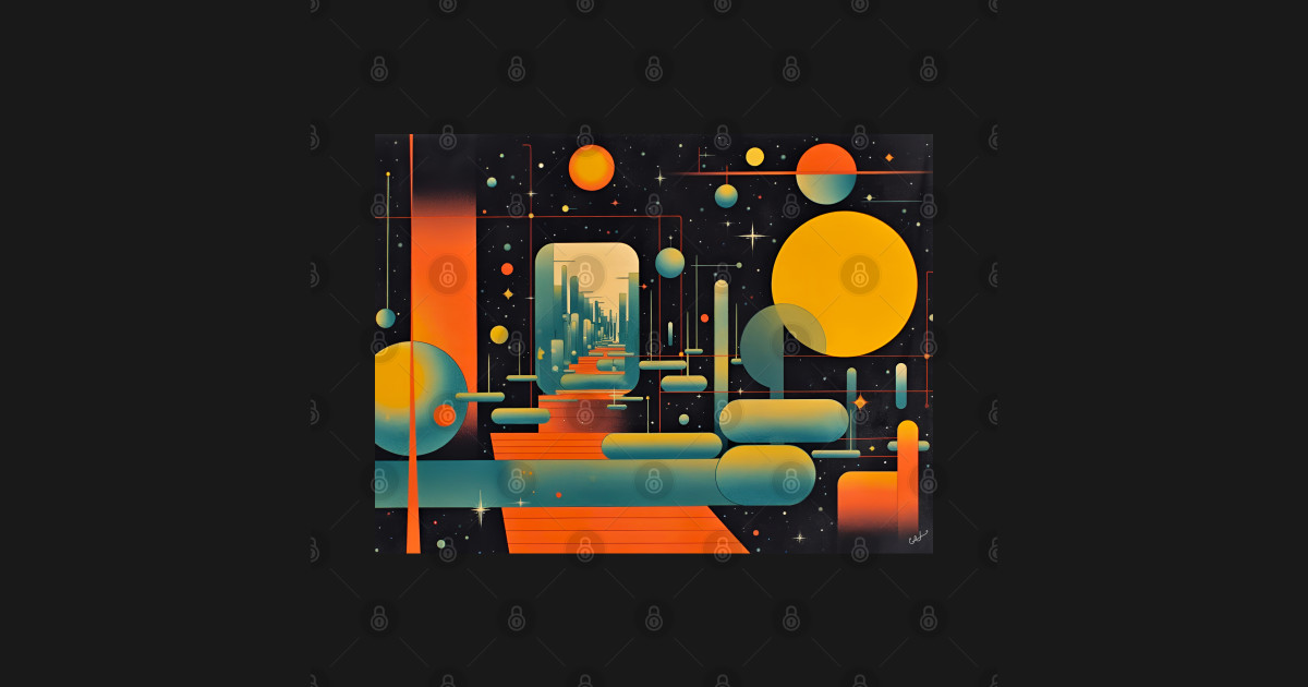 Cosmic Gateway Horizons - Retro Futurism - T-Shirt | TeePublic