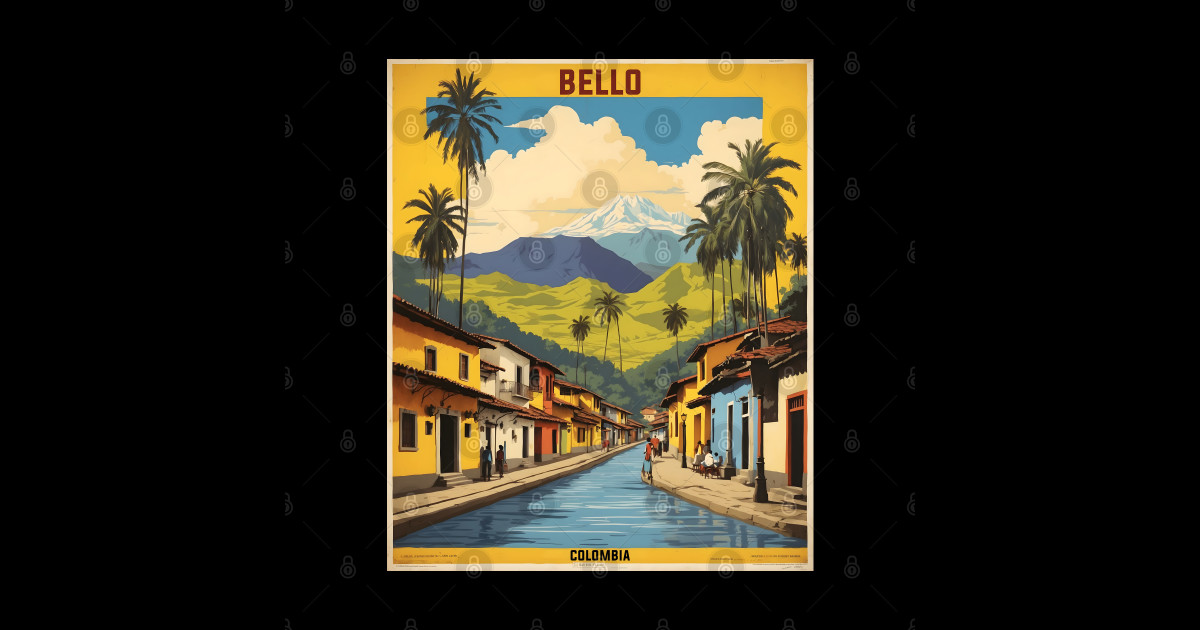Bello Colombia Vintage Tourism Travel - Colombia - Sticker | TeePublic