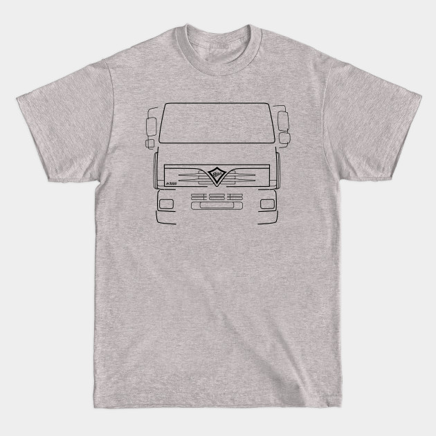 Classic Foden Alpha 3000 Lorry Black Outline Graphic - Foden - T-Shirt