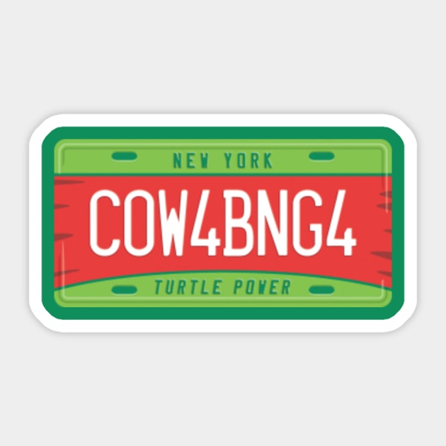Cowabunga License - Cowabunga - Sticker | TeePublic