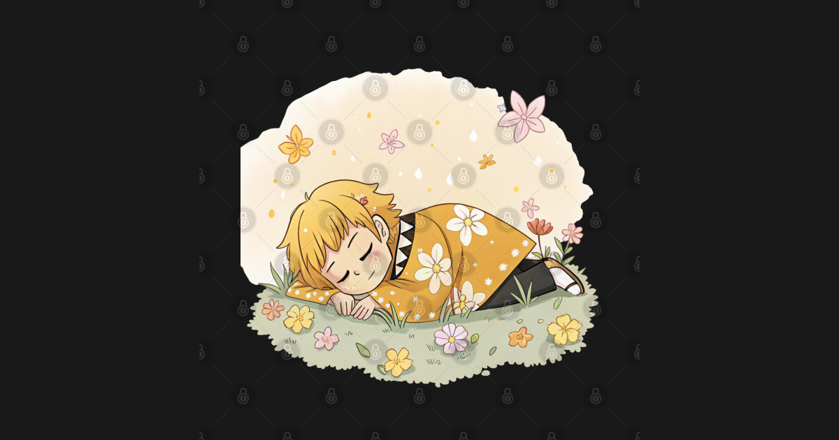 Zenitsu Agatsuma sleeping - Demon Slayer - T-Shirt | TeePublic