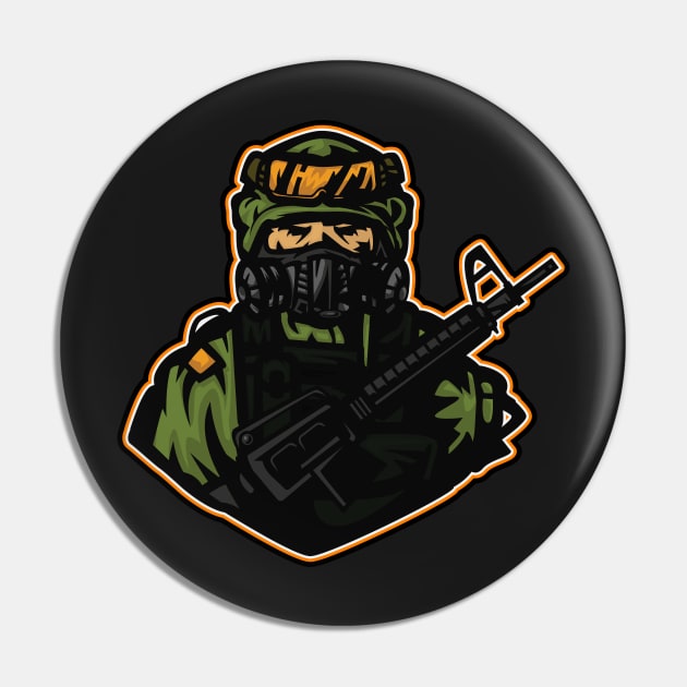 Spec Ops Soldier Mascot - Soldier - Pin | TeePublic