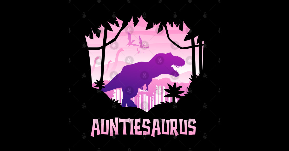 Auntiesaurus T-Rex Auntie Saurus Matching Dinosaur - Clothing - Sticker ...