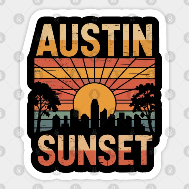 USA City – Austin - Vintage City - Sticker | TeePublic