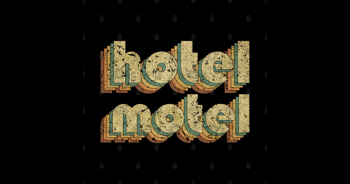 Hotel Motel // Vintage Rainbow Typography Style // 70s - Hotel Motel ...
