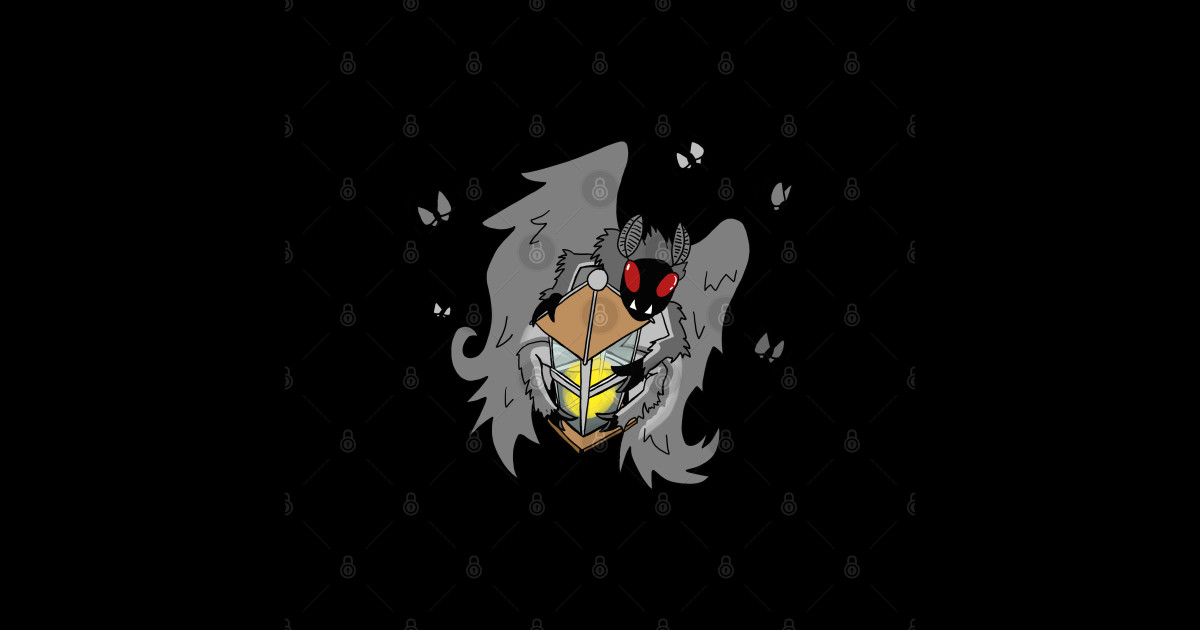 Mothman Loves Lamp - Mothman - Sticker | TeePublic