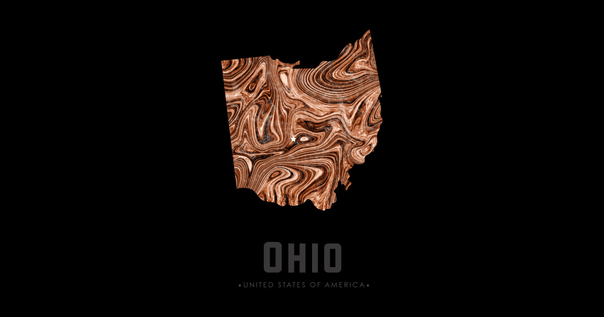 Ohio state map abstract brown - Ohio - Sticker | TeePublic