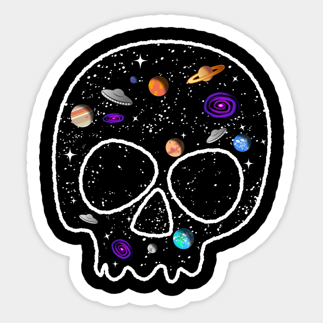 Starry Space Skull - Skull - Sticker | TeePublic