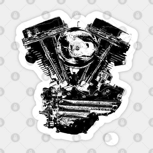 Dark twin pan - Panhead - Sticker | TeePublic