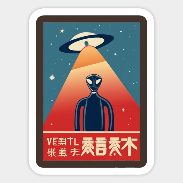 Asian Aliens - Alien Abduction - Sticker | TeePublic