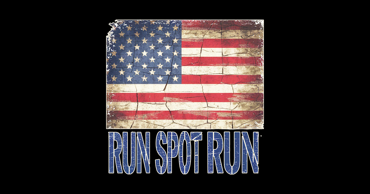 RUN SPOT RUN | AMERICAN FLAG - Run Spot Run - Sticker | TeePublic