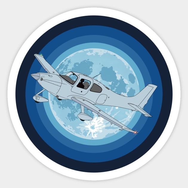 Cirrus SR22 Full Moon - Cirrus Sr22 - Sticker | TeePublic