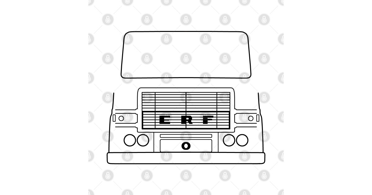 ERF A series classic truck outline graphic (black) - Erf - T-Shirt ...