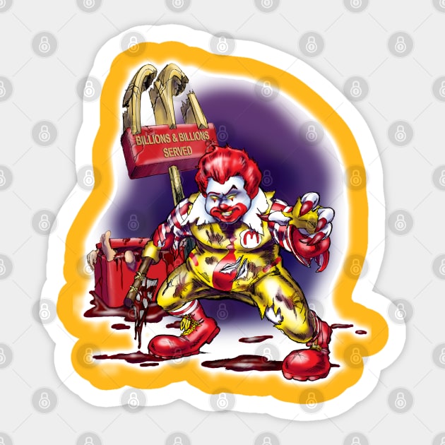 Serial Killer Ronald - Mcdonalds - Sticker | TeePublic