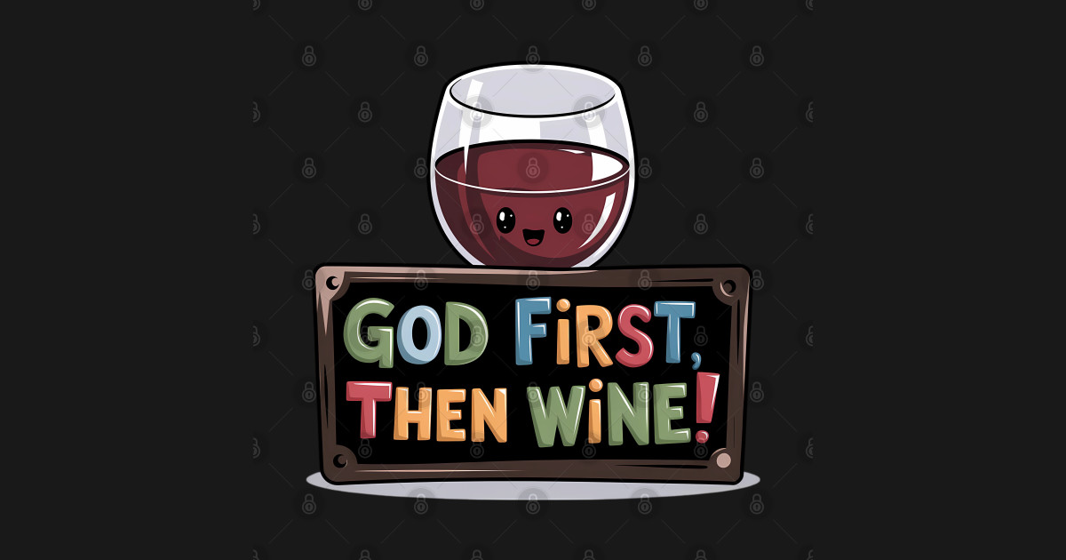 God first then Wine - God First Then Wine - T-Shirt | TeePublic
