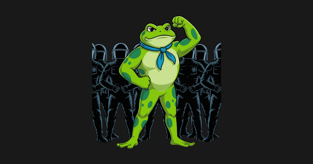 Portland - Frog - Brigade Street Art Funny - Portland Frog - T-Shirt ...