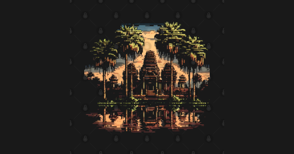 Angkor Wat Pixel Art - Angkor Wat - T-Shirt | TeePublic