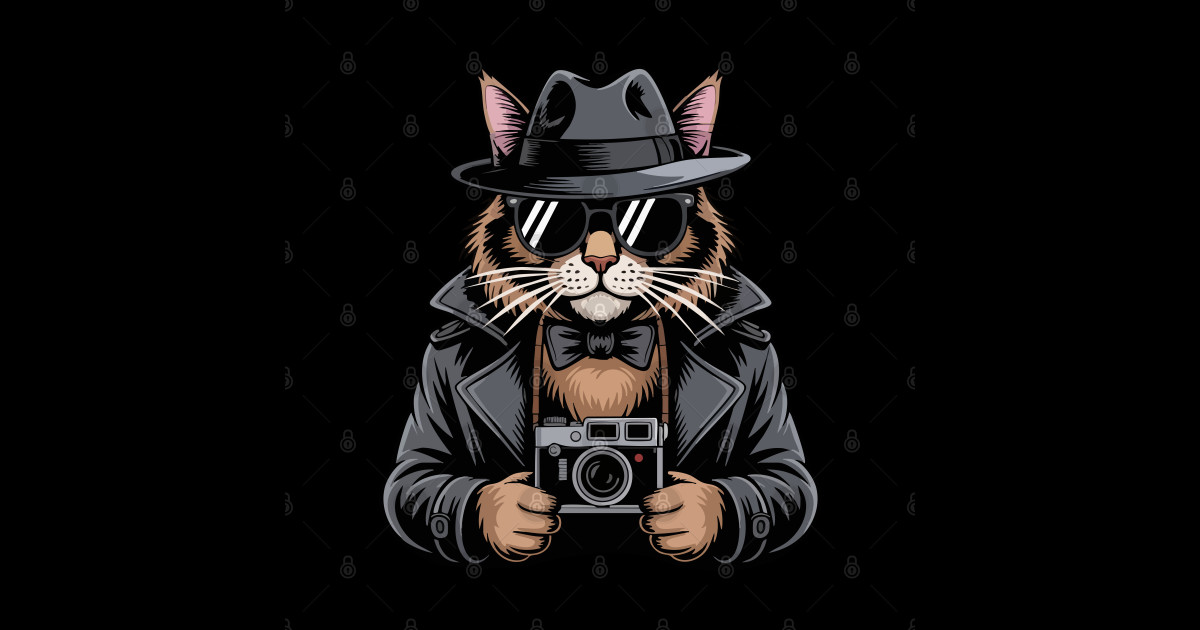 Spy cat watching you - Cat - Posters and Art Prints | TeePublic