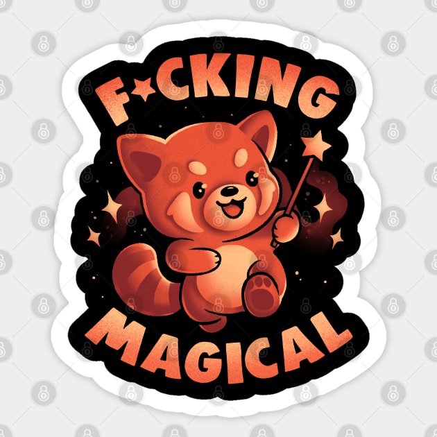 Red Panda Magic - Funny Cute Wizard Red Panda Gift - Sarcasm - Sticker ...