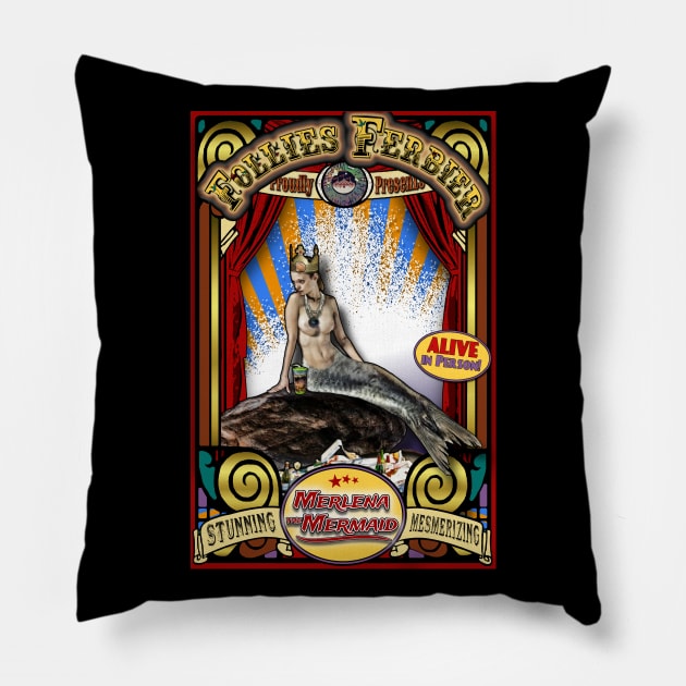 Merlena the Mermaid Sideshow Poster - Sideshow - Pillow | TeePublic