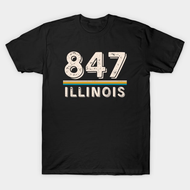 Illinois Area Code 847 - Illinois Area Code 847 - T-Shirt | TeePublic