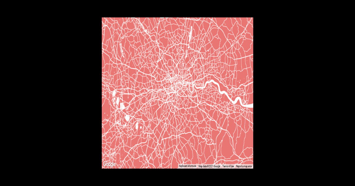 London unmarked red map - Map Art City - Sticker | TeePublic