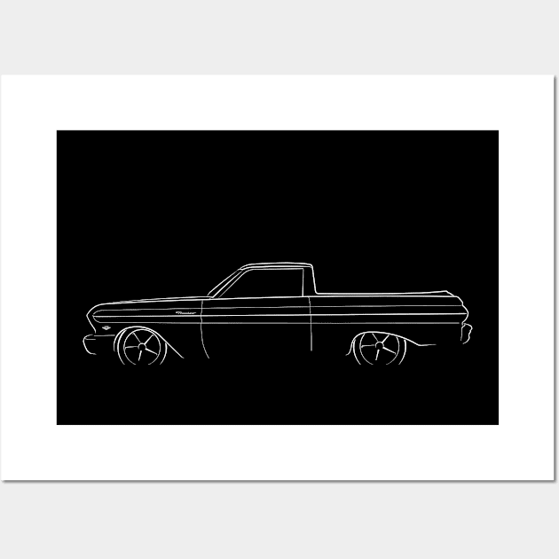 1965 Ford ranchero - profile stencil, white - Falcon - Posters and Art ...
