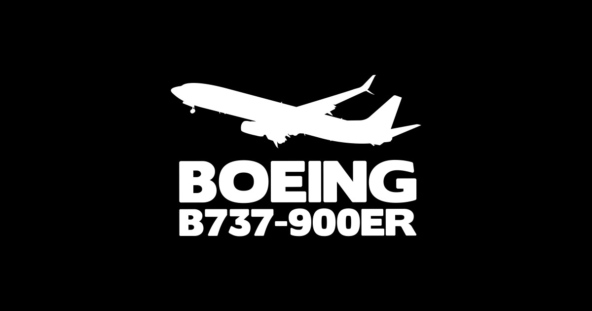 Boeing B737-900ER Silhouette Print (White) - B739er - Sticker | TeePublic