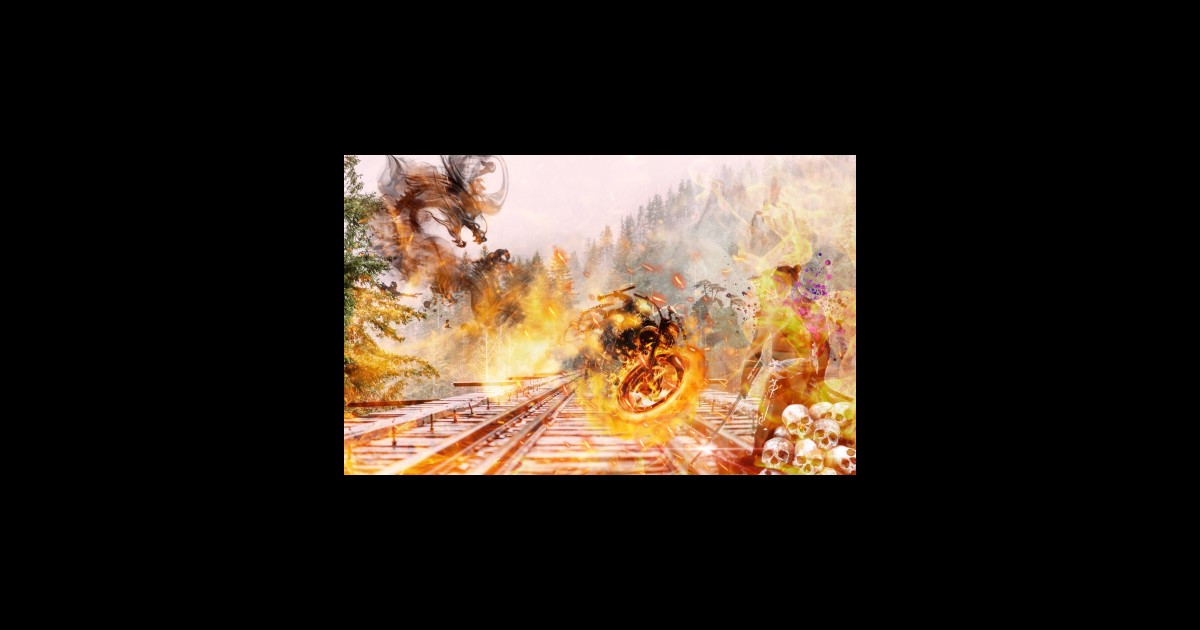 3D GHOST RIDER TRAIN - 3d Ghost Rider Train - Sticker | TeePublic